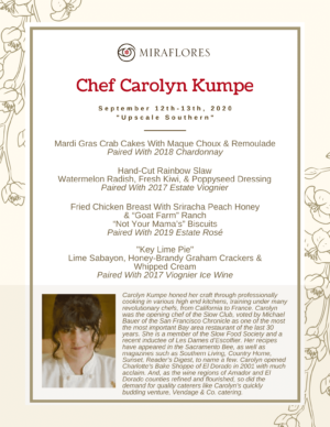 Summer Pairing with Chef Carolyn Kumpe – Miraflores Winery
